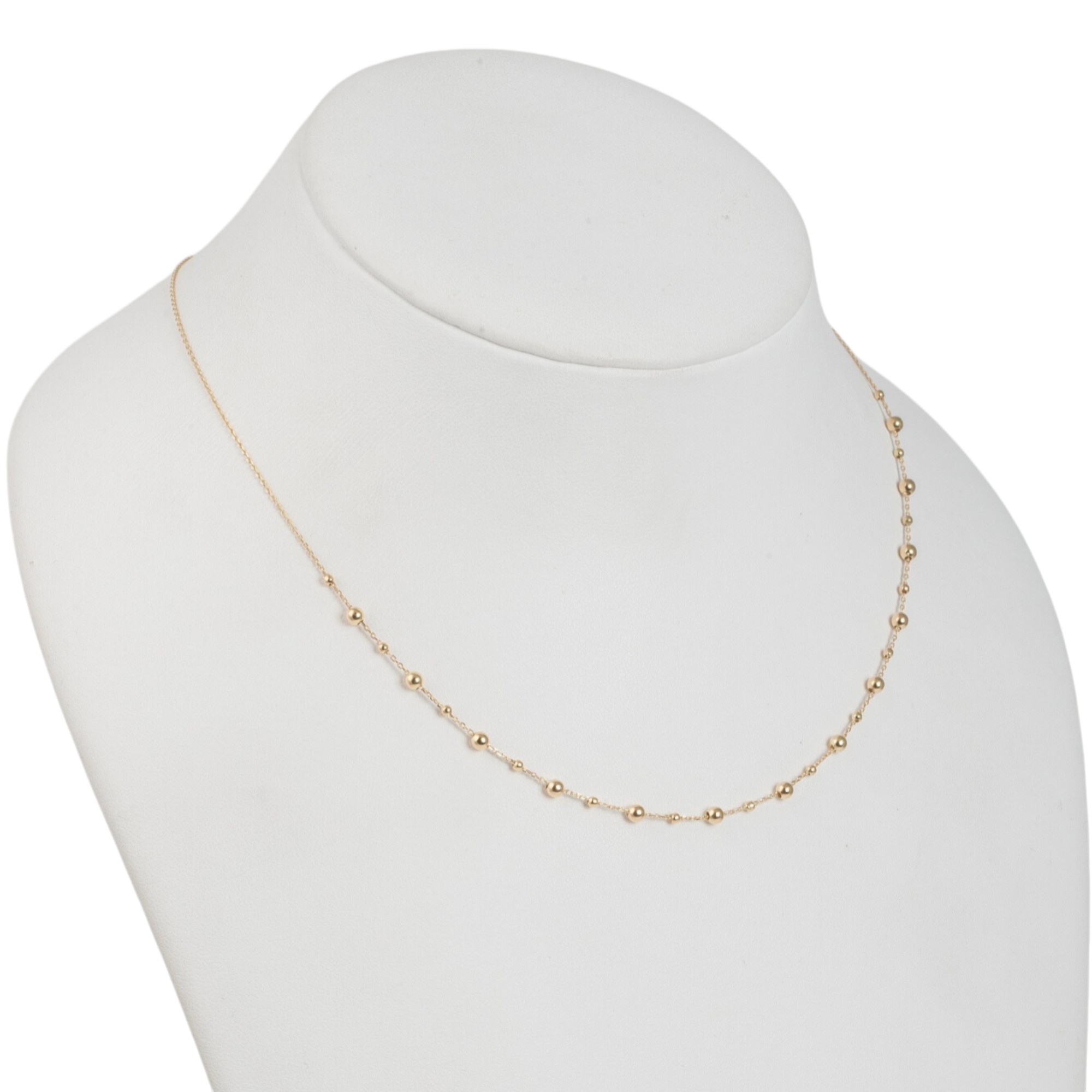Colier din Aur de 18K cu Bile si Lant Diamantat - Made in Italy